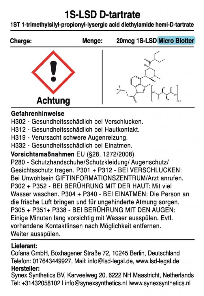 20mcg 1S-LSD Micro Blotter - LSD-legal